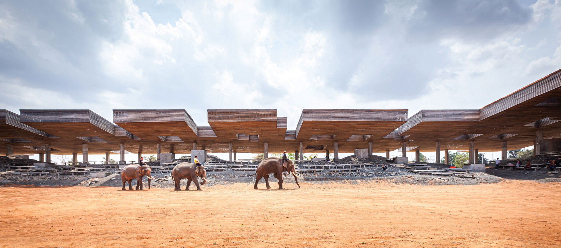 Building a new nature. Cultural Courtyard, of Elephant World project by ...