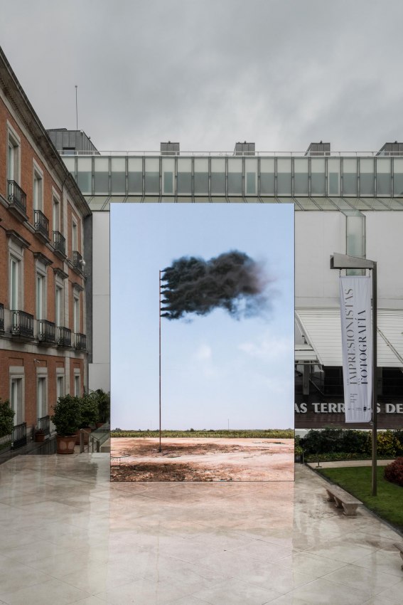 Western Flag by John Gerrard, in the patio of the Thyssen-Bornemisza ...
