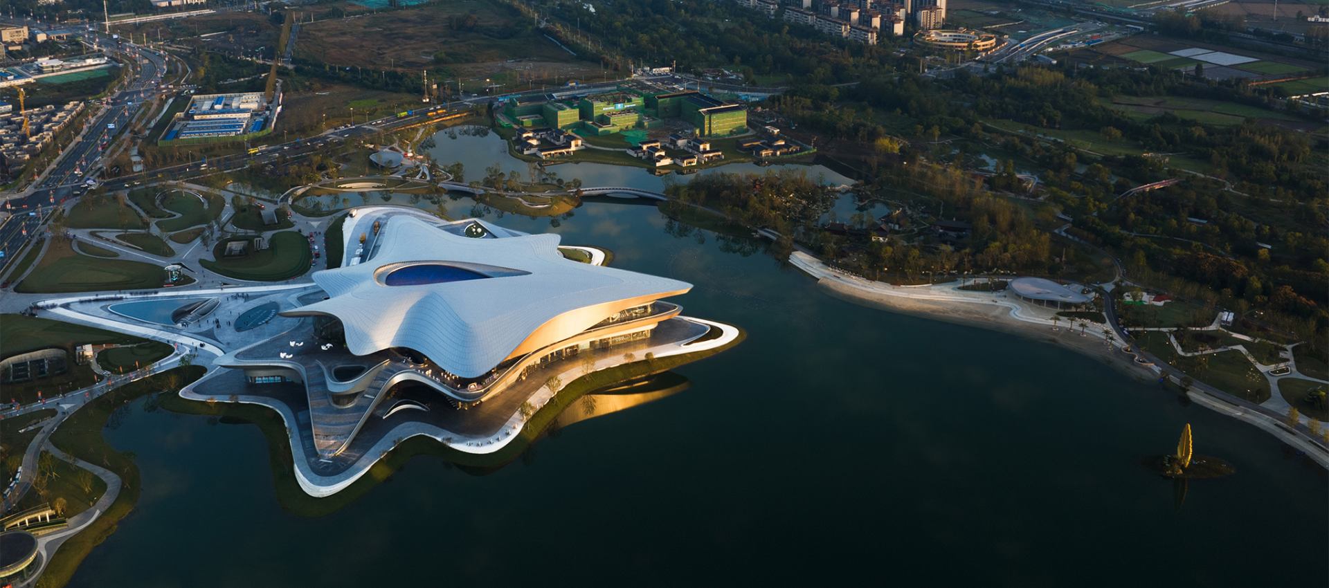 Opening of Zaha Hadid Architects's Chengdu Science Fiction Museum ...