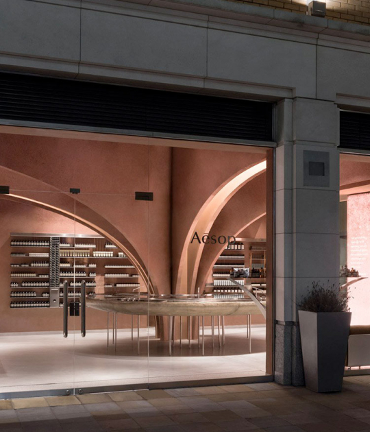 Stone, brass metal and concrete. Snøhetta Completes Aesop Pitt Street ...