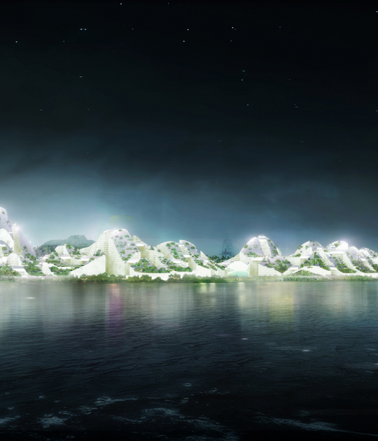 A lagoon over car park ruins. Tainan Spring by MVRDV | The Strength of ...