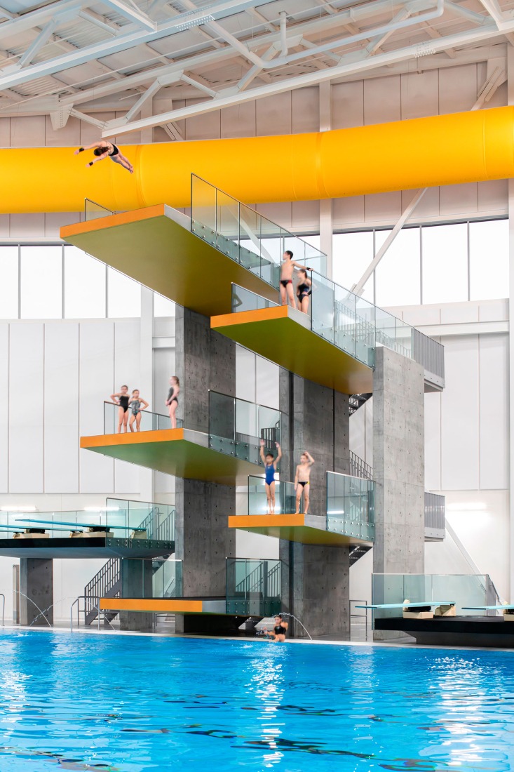 Vanguard and colour. Laval’s Aquatic Complex by Sid Lee Architecture ...