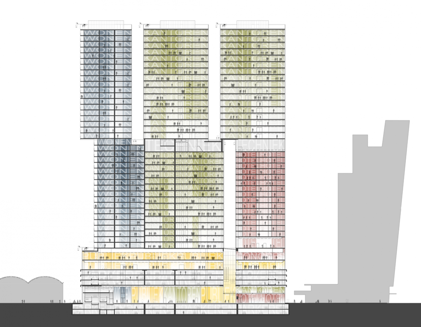 OMA completes De Rotterdam | The Strength of Architecture | From 1998