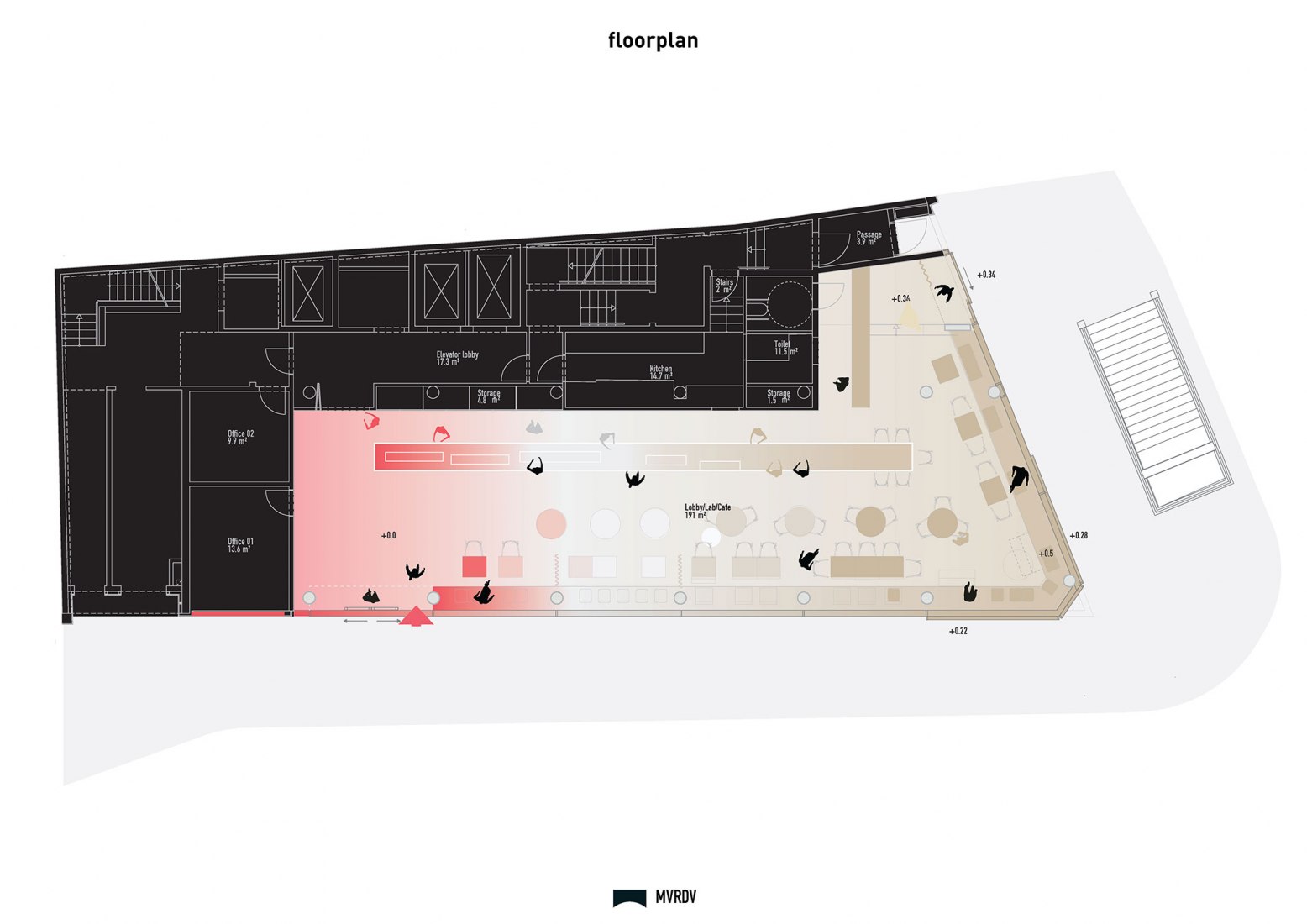 Chameleon concept. Interior design for Casa Camper Berlin by MVRDV ...