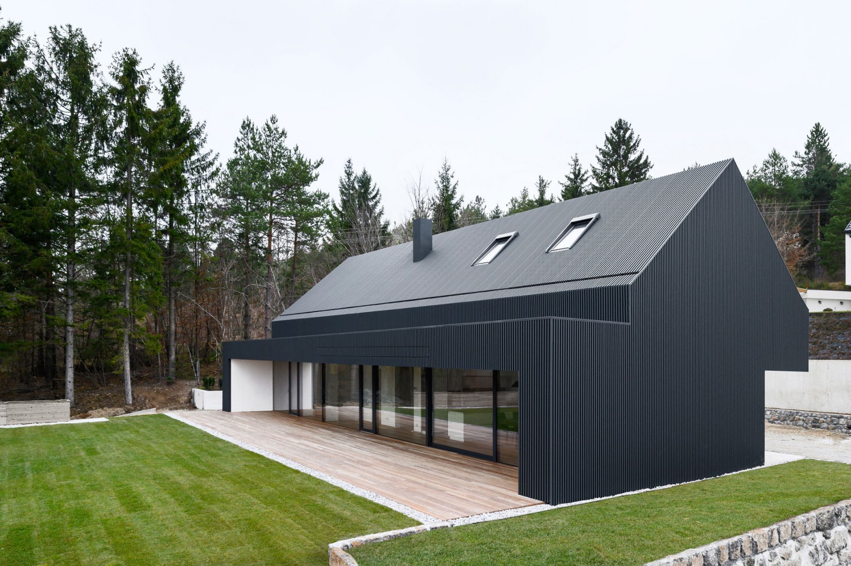 Almost velvety surface overlooking the lake. House above the valley by ...