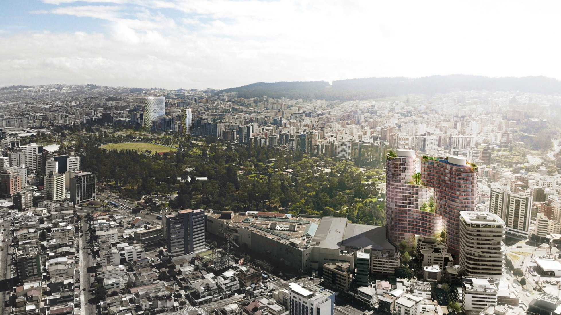 EPIQ. Un edificio de color rosa en Quito con espacios para terrazas ...