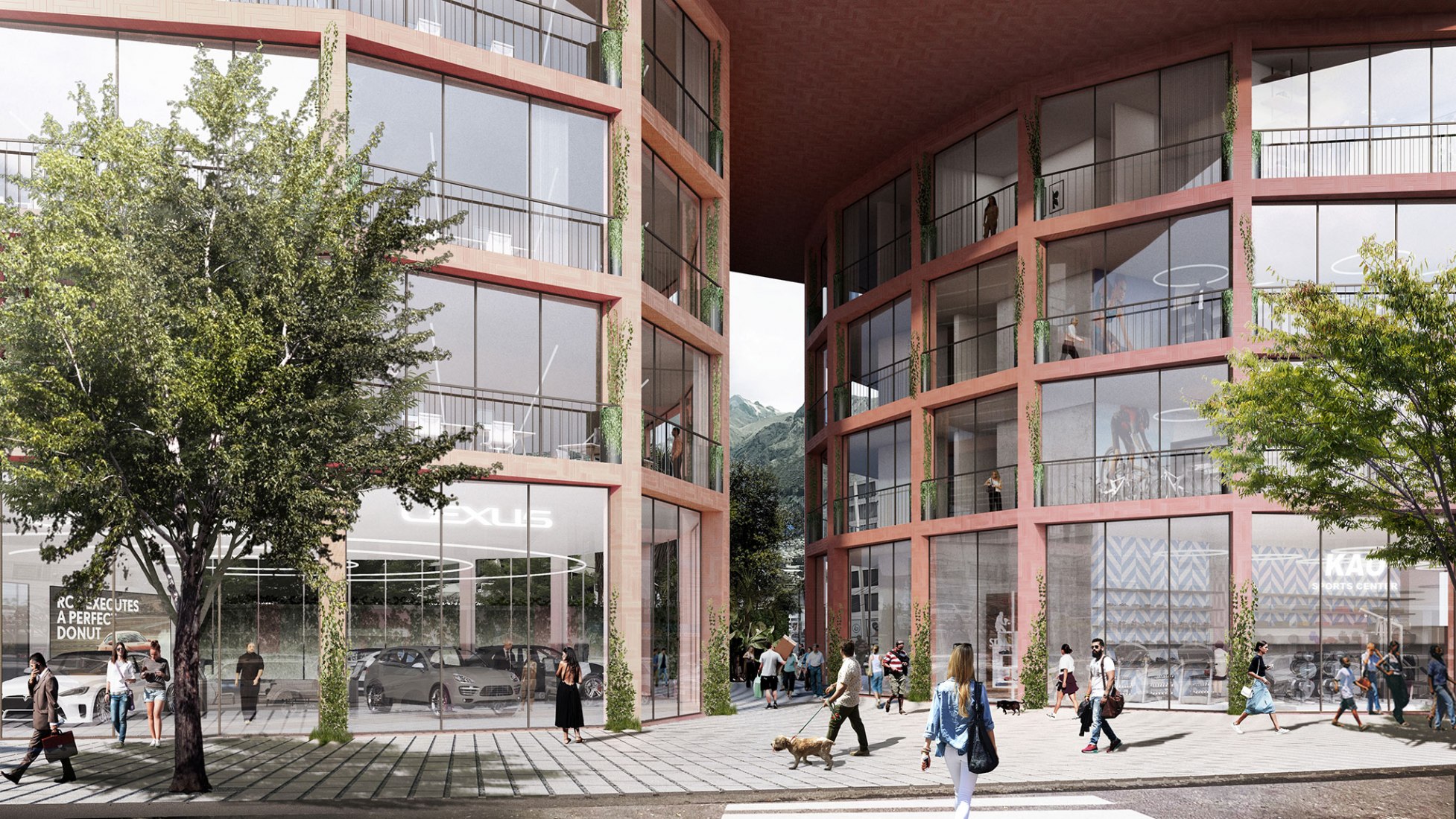 EPIQ. Un edificio de color rosa en Quito con espacios para terrazas ...