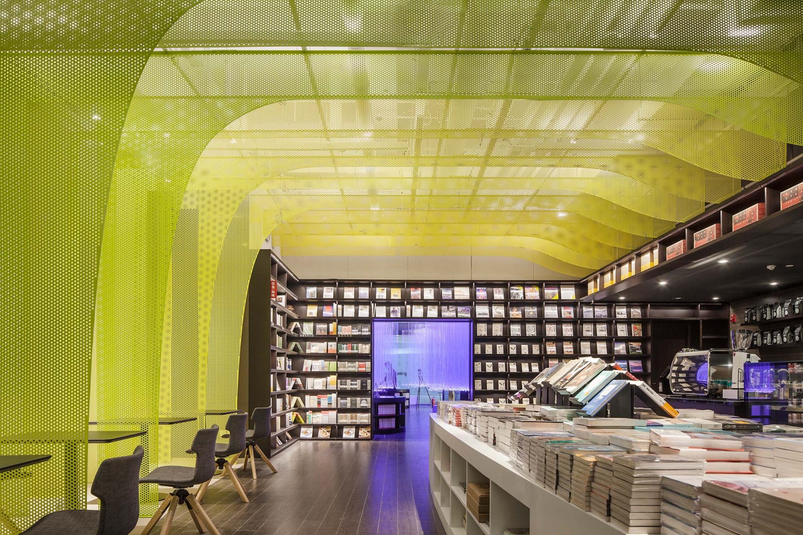 Metal rainbow and 4 amazing spaces, Zhongshu Bookstore by Wutopia Lab ...