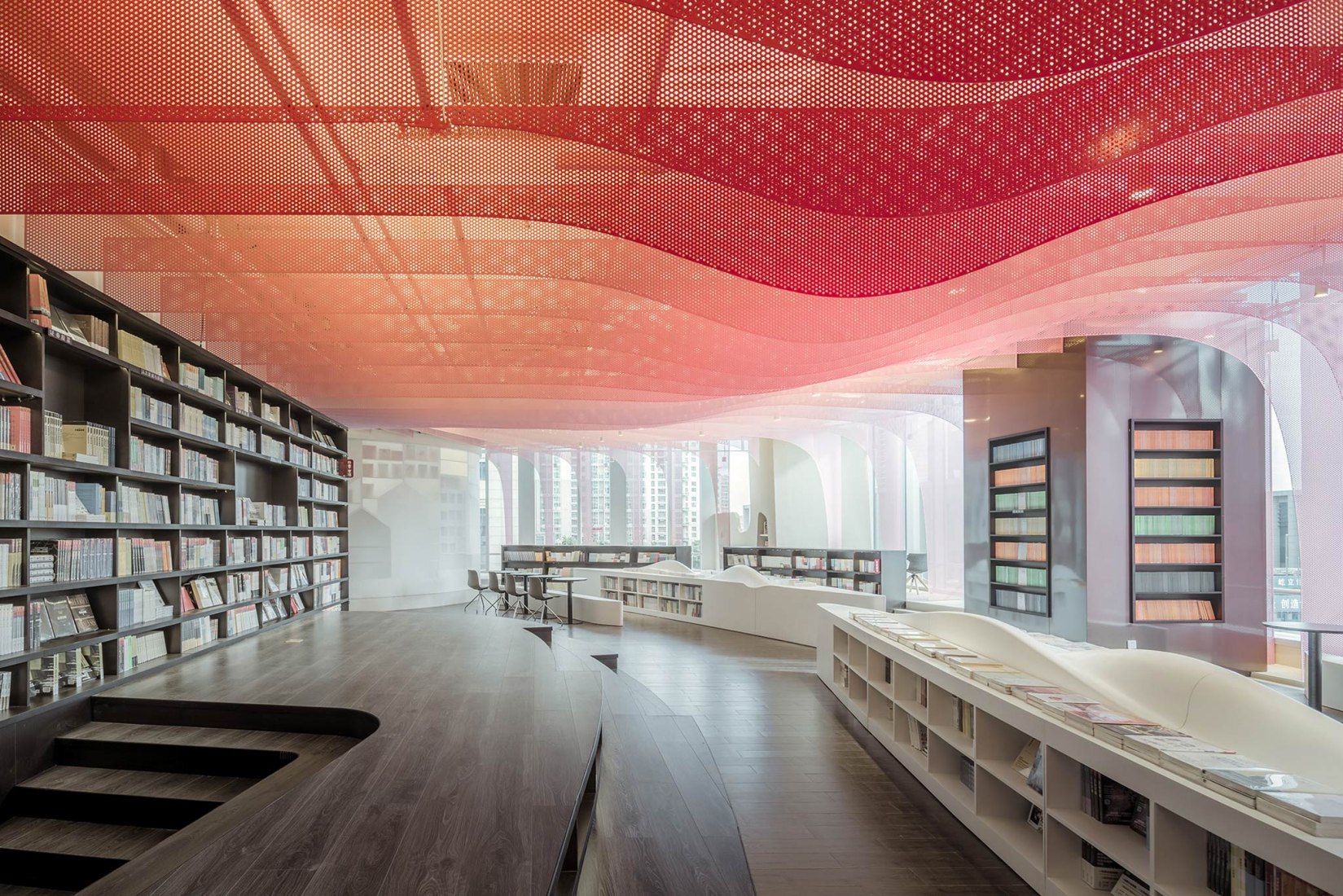 Metal rainbow and 4 amazing spaces, Zhongshu Bookstore by Wutopia Lab ...