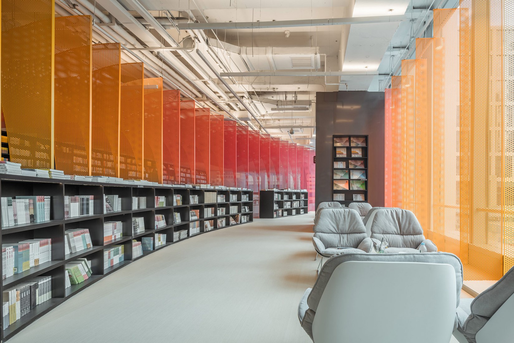 Metal rainbow and 4 amazing spaces, Zhongshu Bookstore by Wutopia Lab ...