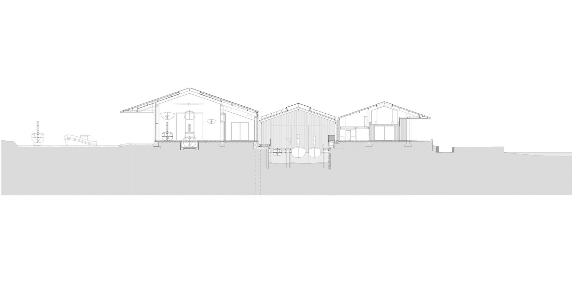 Granular ensemble of small buildings. Windermere Jetty boat museum by ...
