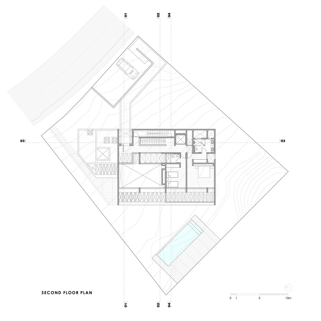 Ascending path and pronounced horizontality. AV House by Cristián ...
