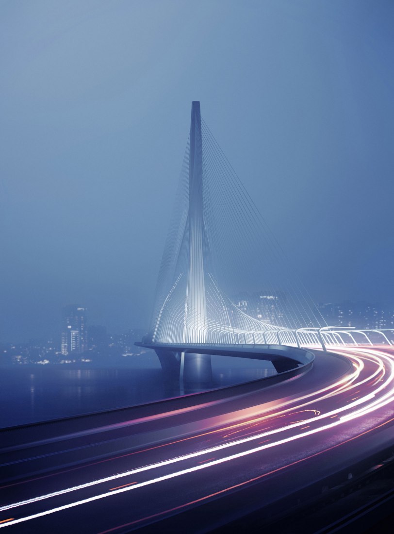 Zaha Hadid-designed Danjiang Bridge, world's longest asymmetric cable ...