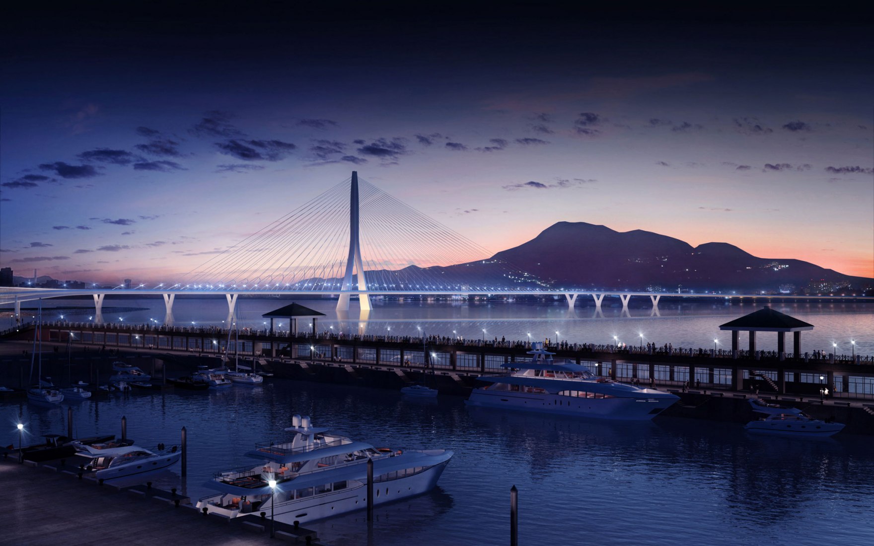 Zaha Hadid-designed Danjiang Bridge, world's longest asymmetric cable ...