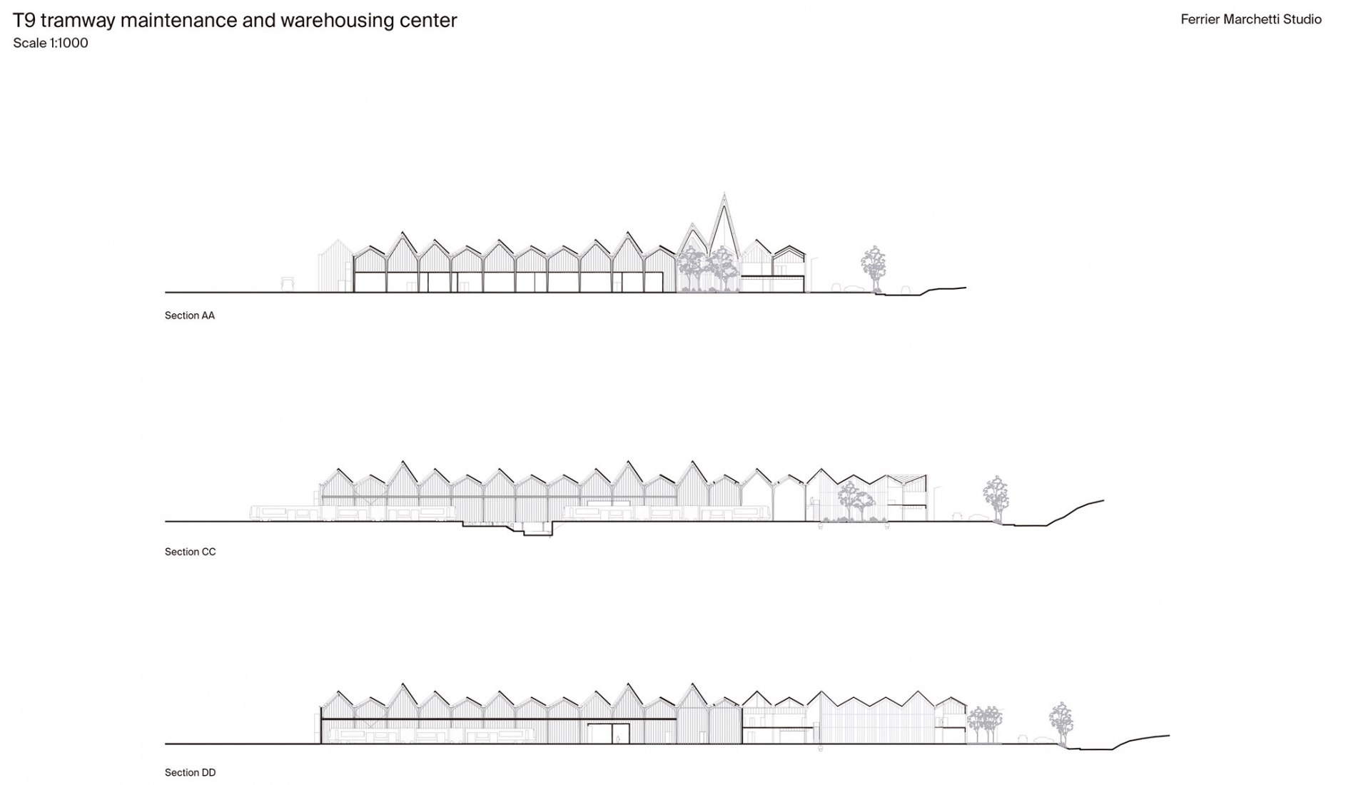 T9 tramway maintenance and storage center by Ferrier Marchetti Studio ...