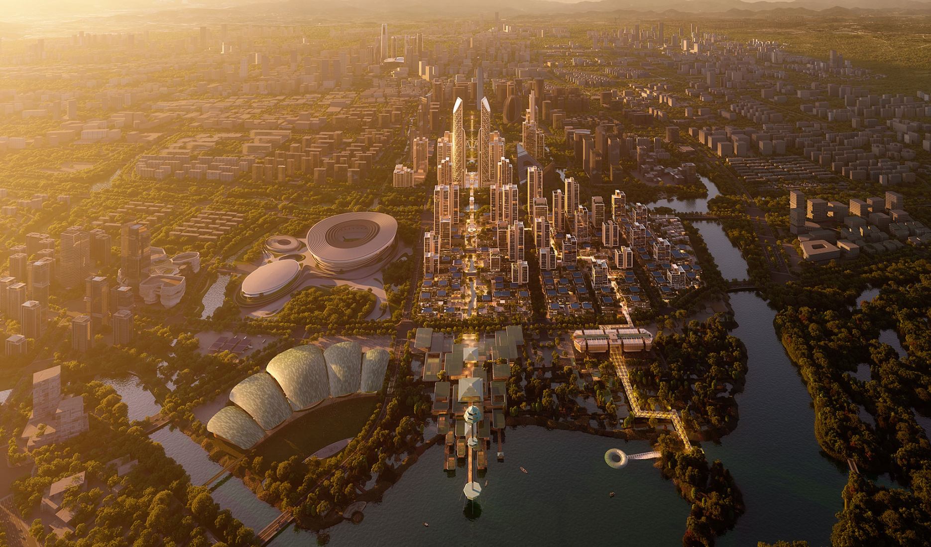 Foster + Partners wins competition to design new Hangzhou city center ...