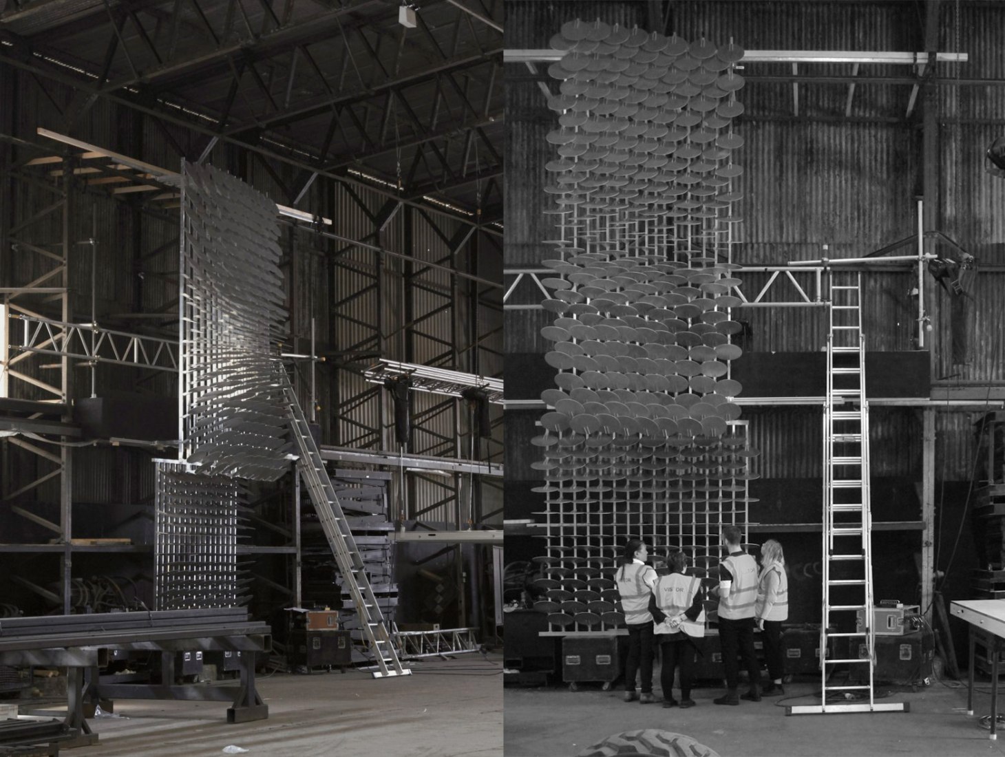 Organic structure on beach. BBC pavilion by Giles Miller Studio and ...