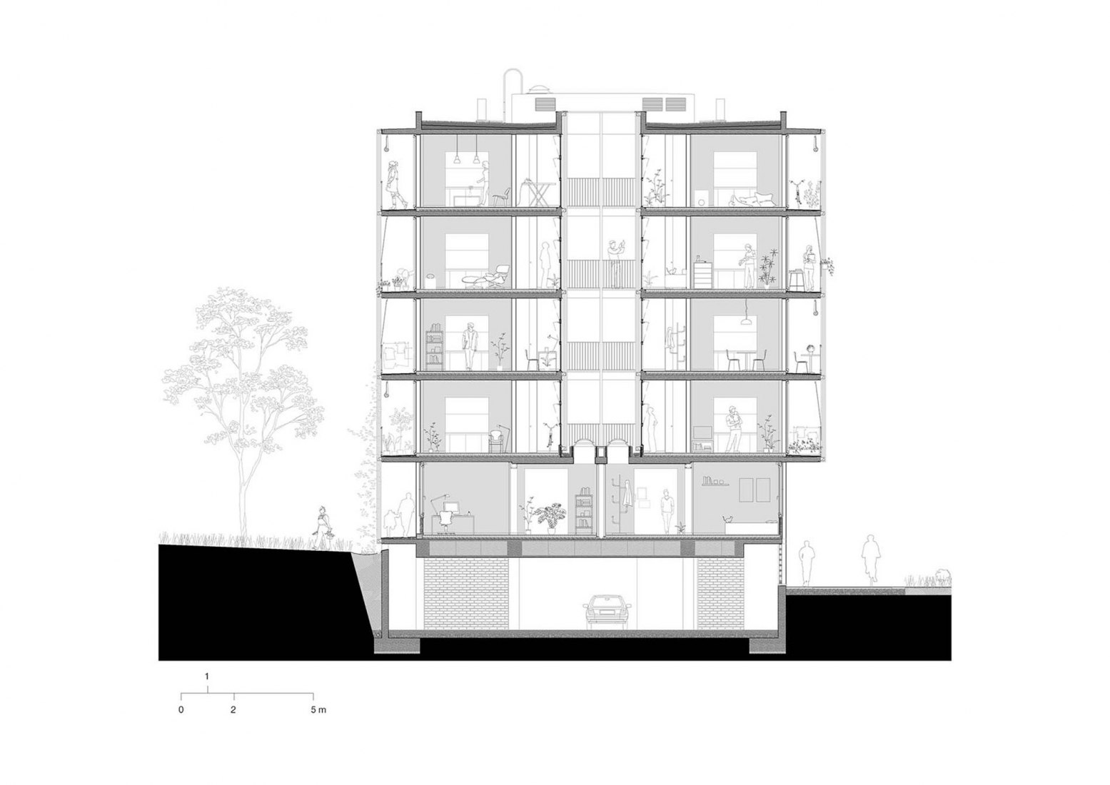 Environment adapted to a privileged space. Social housing 1737 by ...