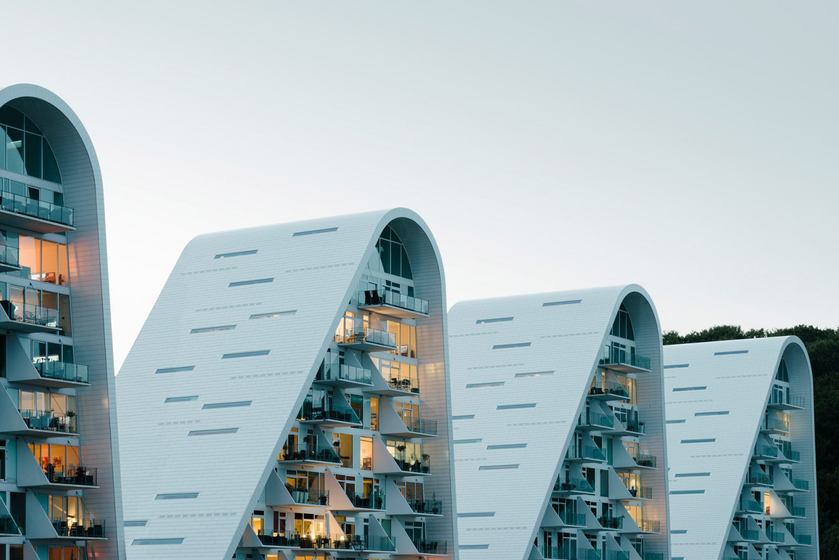 A frozen wave in Denmark. The Wave housing completed by Henning Larsen ...