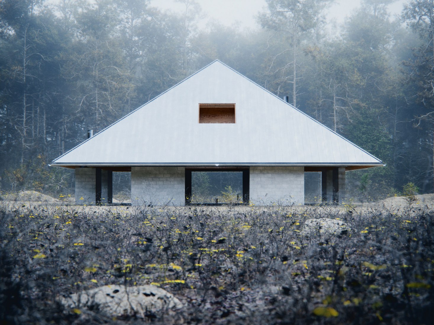 An interesting proposal about Nine Square Grid. House of Woodland by ...