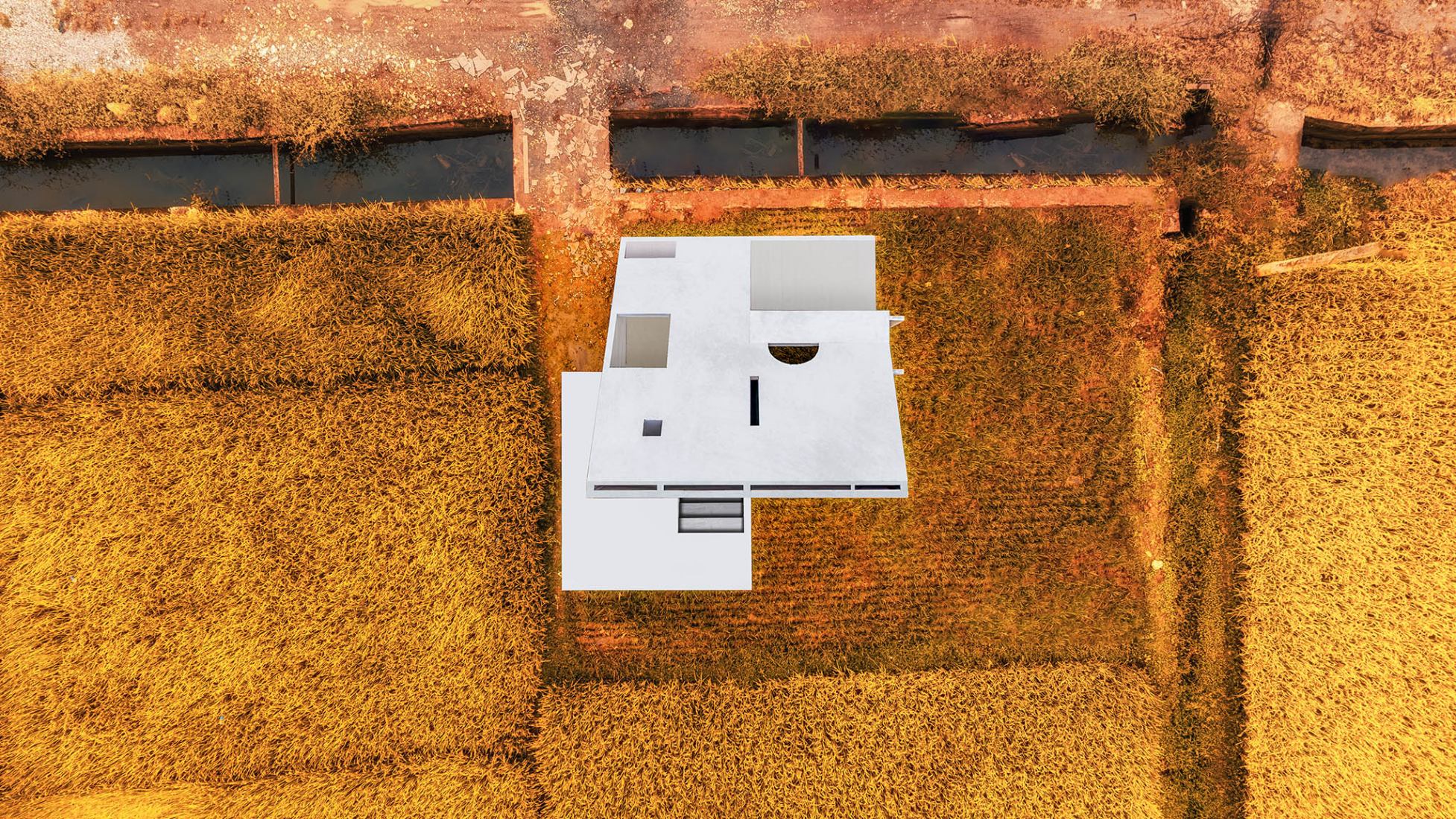 Cultural elements converted into symbols. Concrete Pavilion by LIN ...