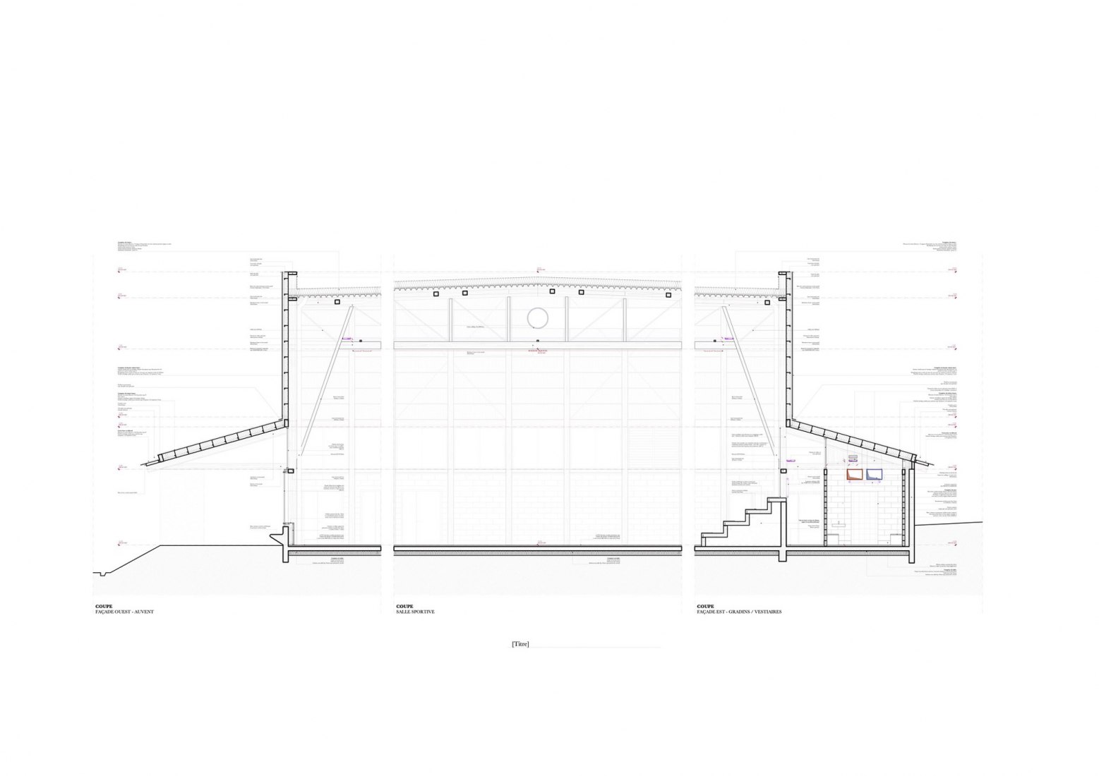 Una estructura de madera del Macizo Central francés. Centro de Deportes ...