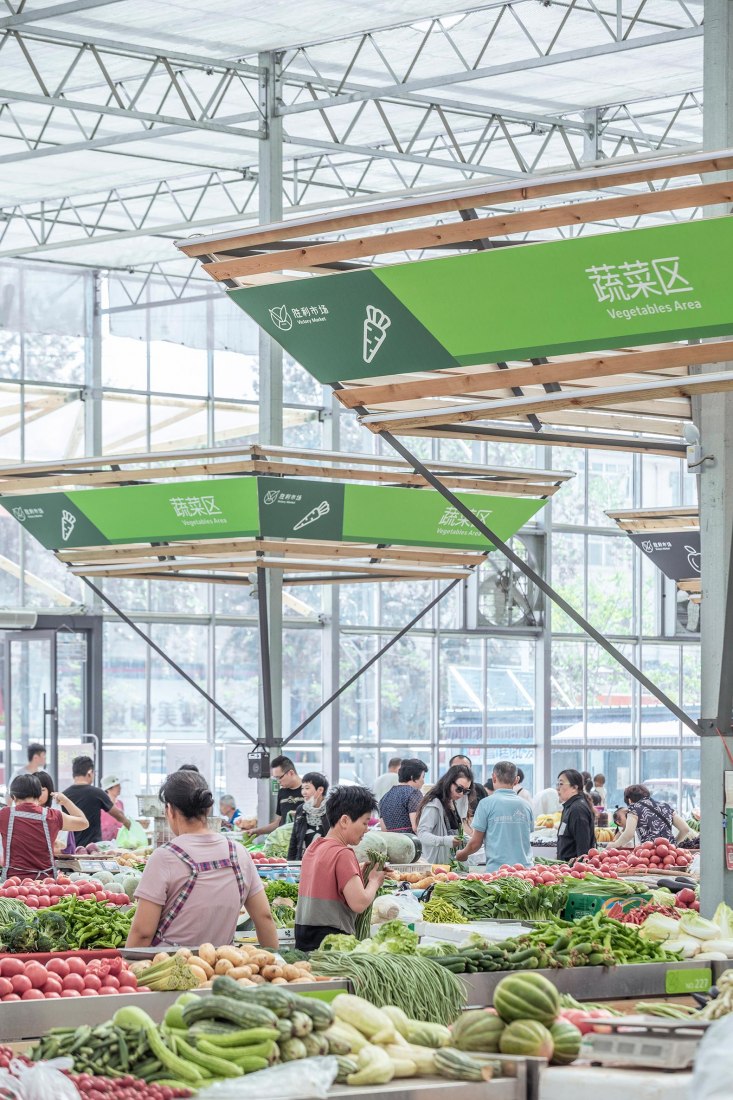 Transparent, clean and light. Temporary Site of Shengli Market by LUO ...