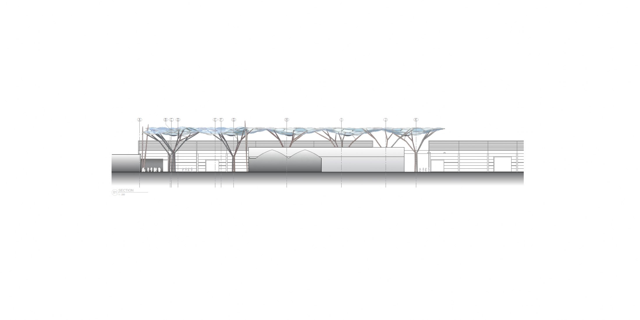A forest of Voronoi modules with ETFE cushions. New Entrance Re ...