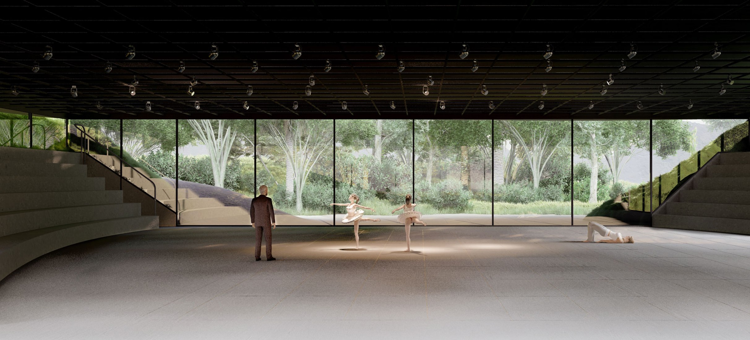 A natural space for the performing arts. Garden and scenic pavilion by ...