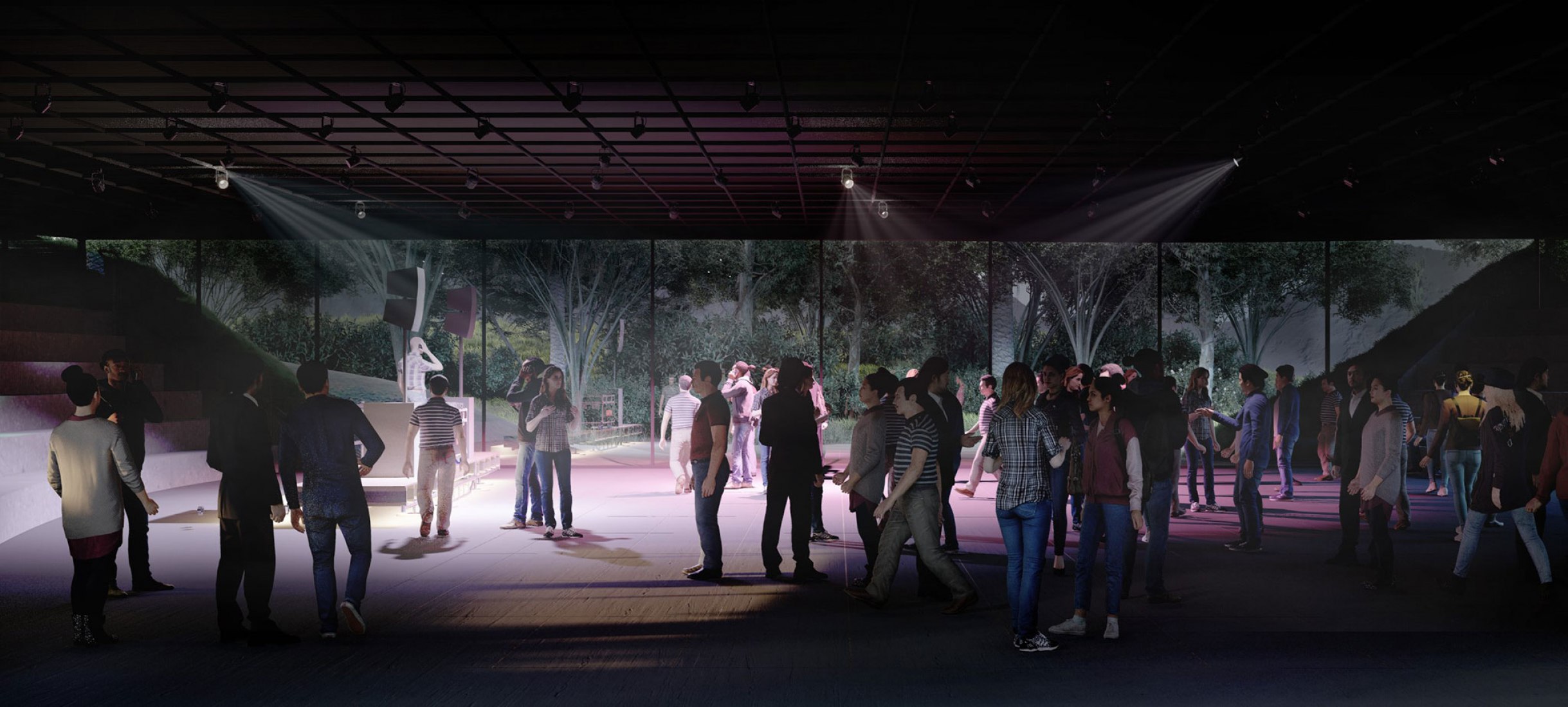 A natural space for the performing arts. Garden and scenic pavilion by ...
