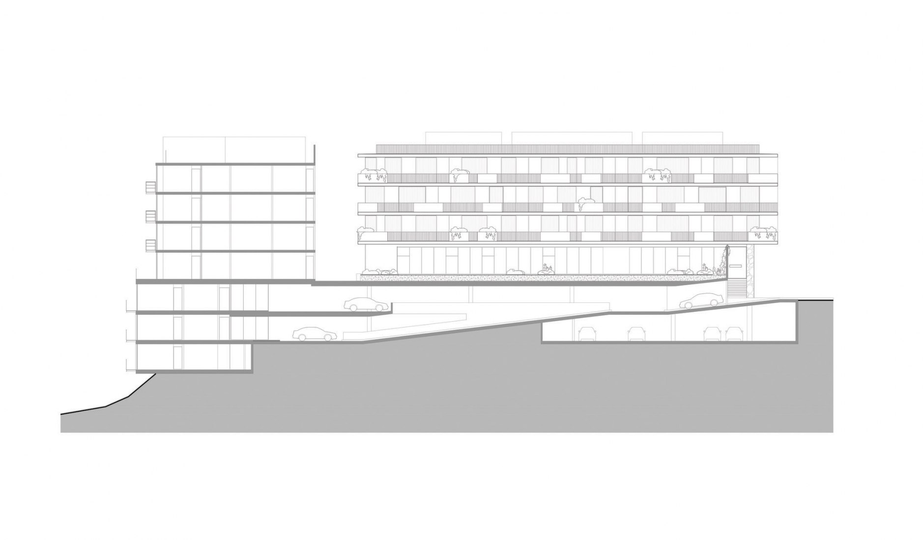 Combinations of concrete and travertine to create houses. ODP by Michan ...