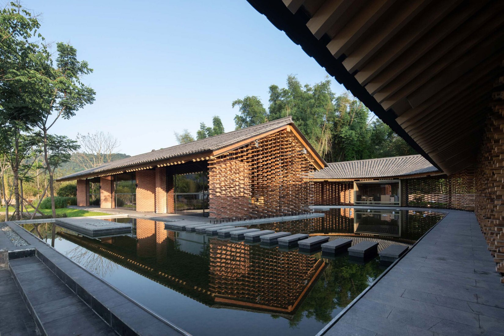Firewood as a reference. Shanshui Firewood Garden complex by Mix ...