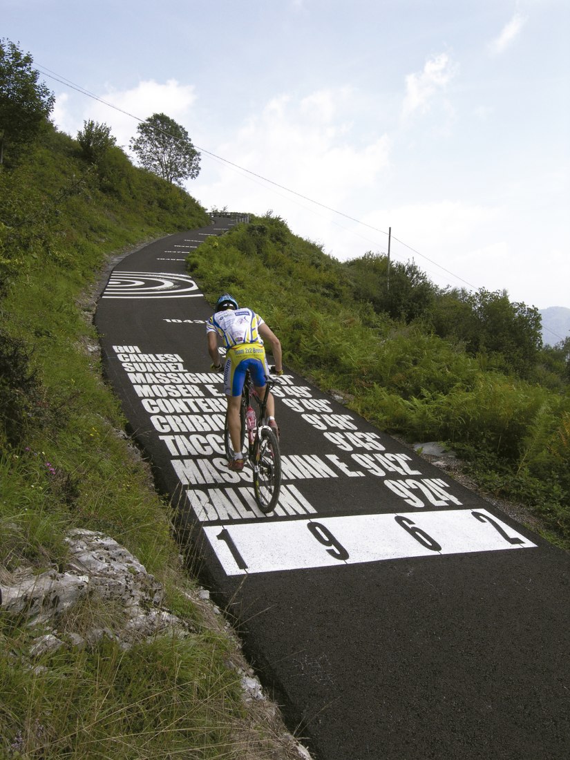 Open air museum of historical cycling race slope in Muro di Sormano by ...