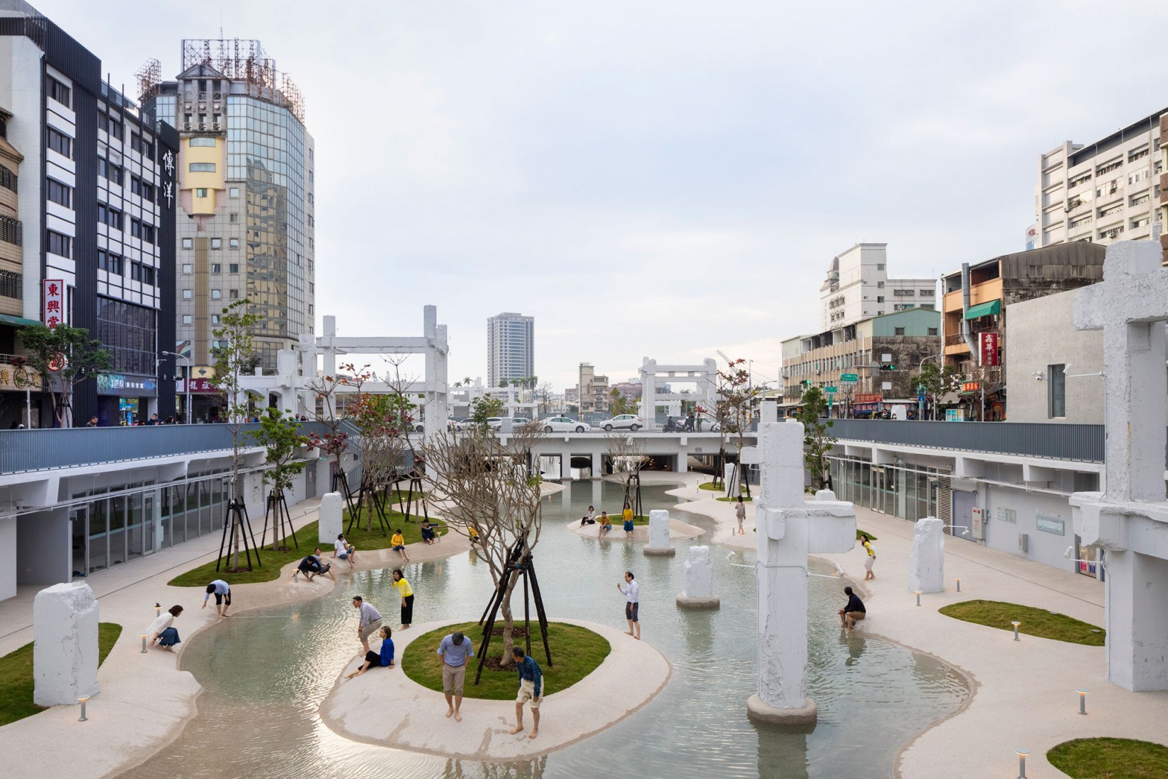 A lagoon over car park ruins. Tainan Spring by MVRDV | The Strength of ...