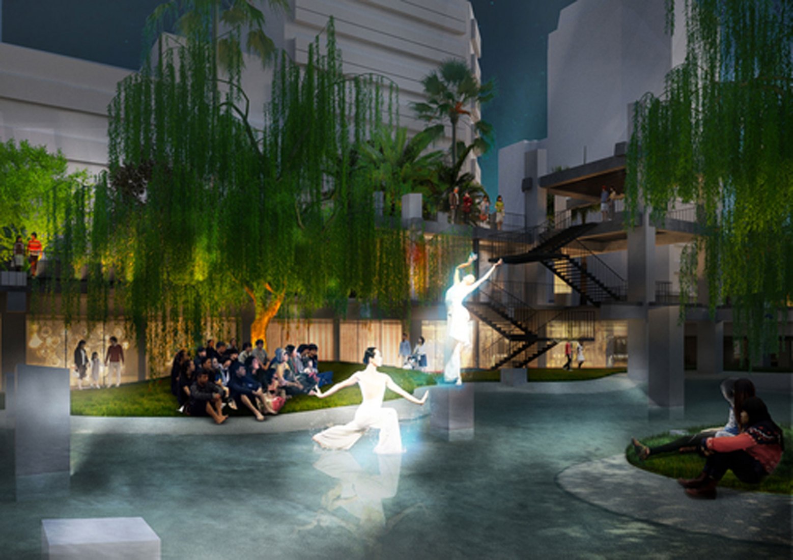 A lagoon over car park ruins. Tainan Spring by MVRDV | The Strength of ...