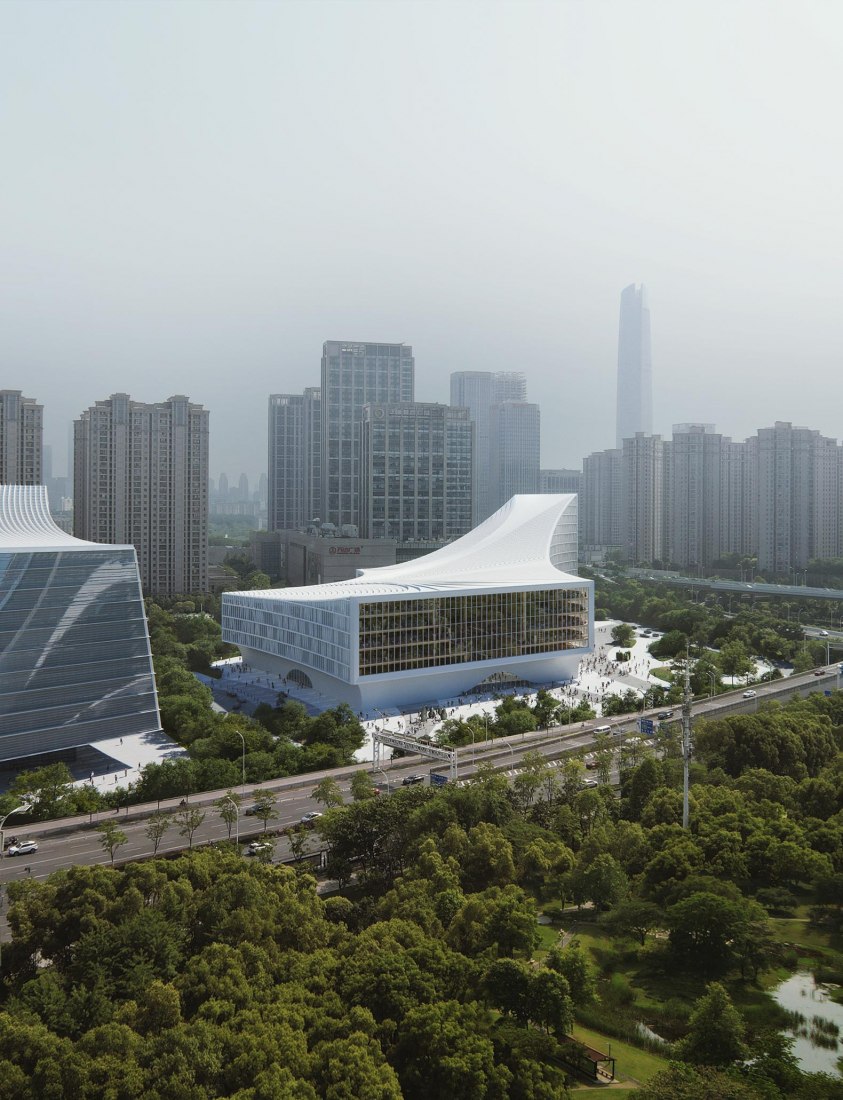 A canyon of books. MVRDV wins the competition to design Wuhan Library ...