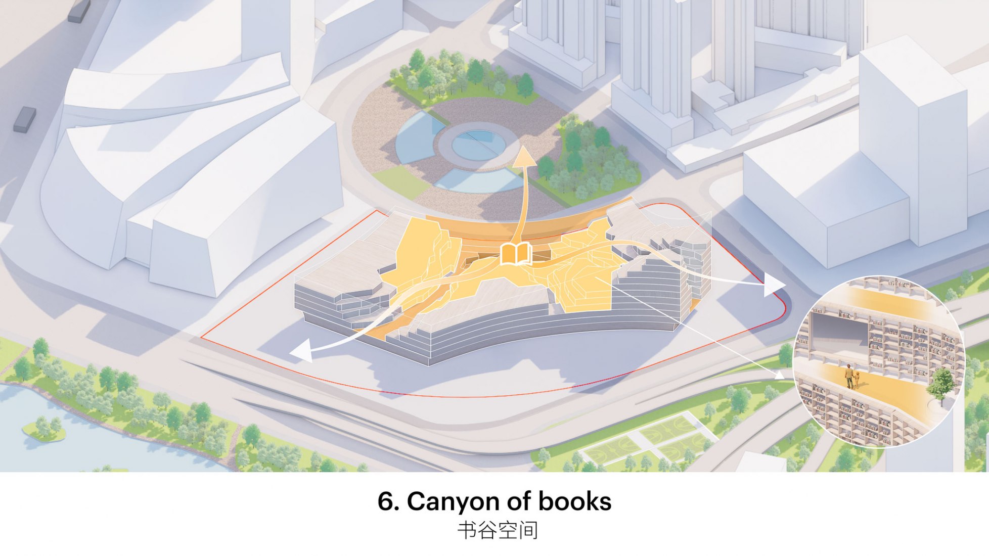 Un cañón de libros. MVRDV gana el concurso para diseñar la Biblioteca ...