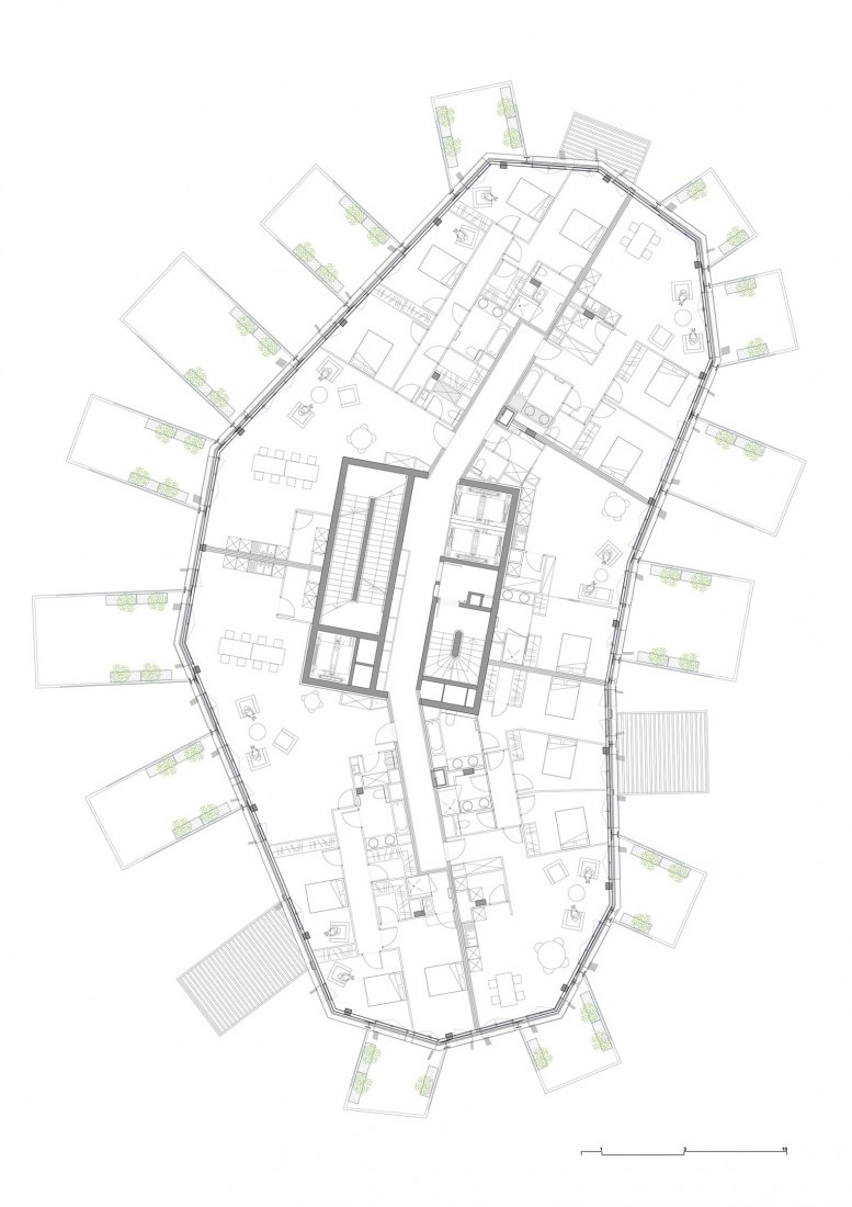 L'Arbre Blanc housing tower by Sou Fujimoto + Nicolas Laisné + OXO ...