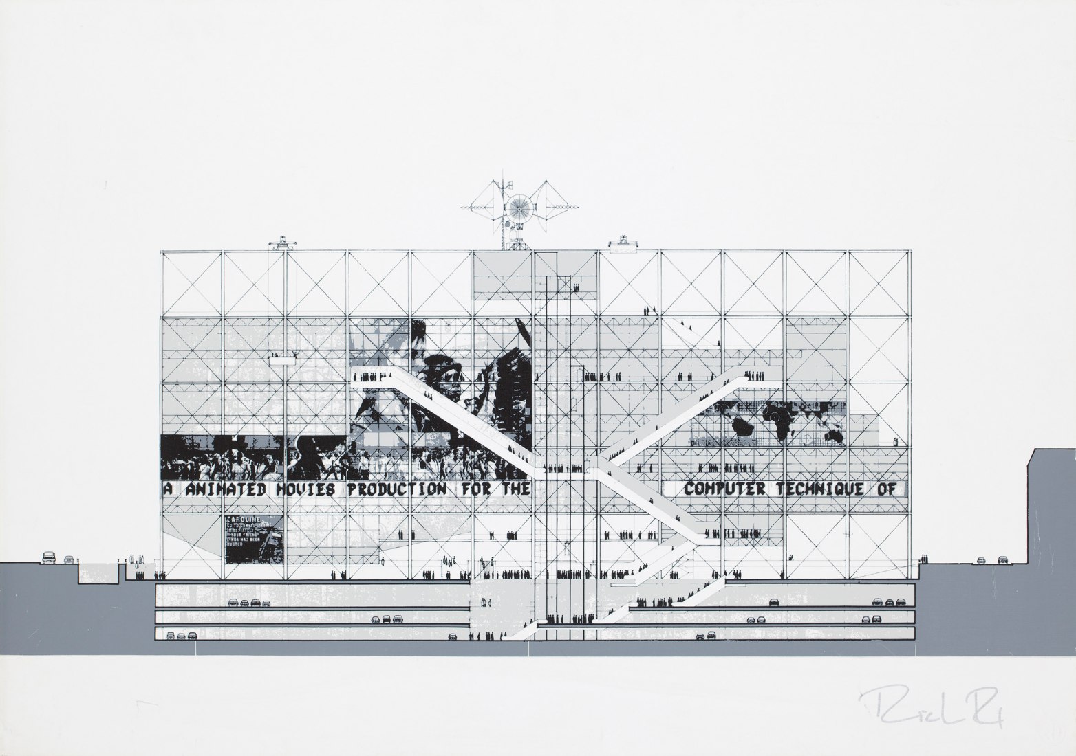 Paris architectural masterpiece. Center Pompidou by Renzo Piano and ...