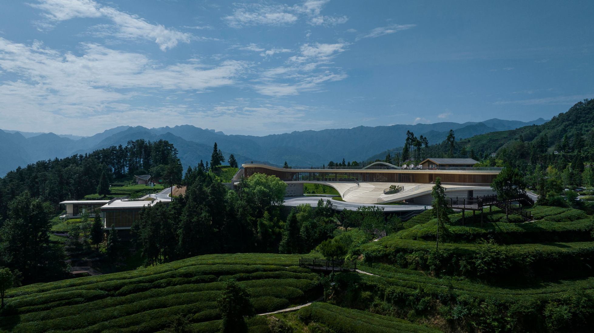 Walking through tea fields. Sanxia Tea Town Exhibition Center by ...