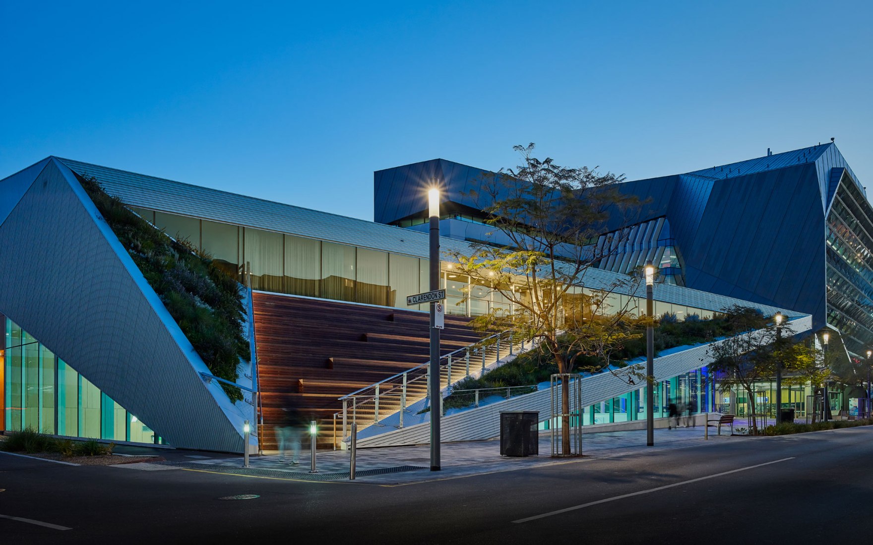 Between landscaped folds. UniSA Pridham Hall Adelaide by Snøhetta | The ...