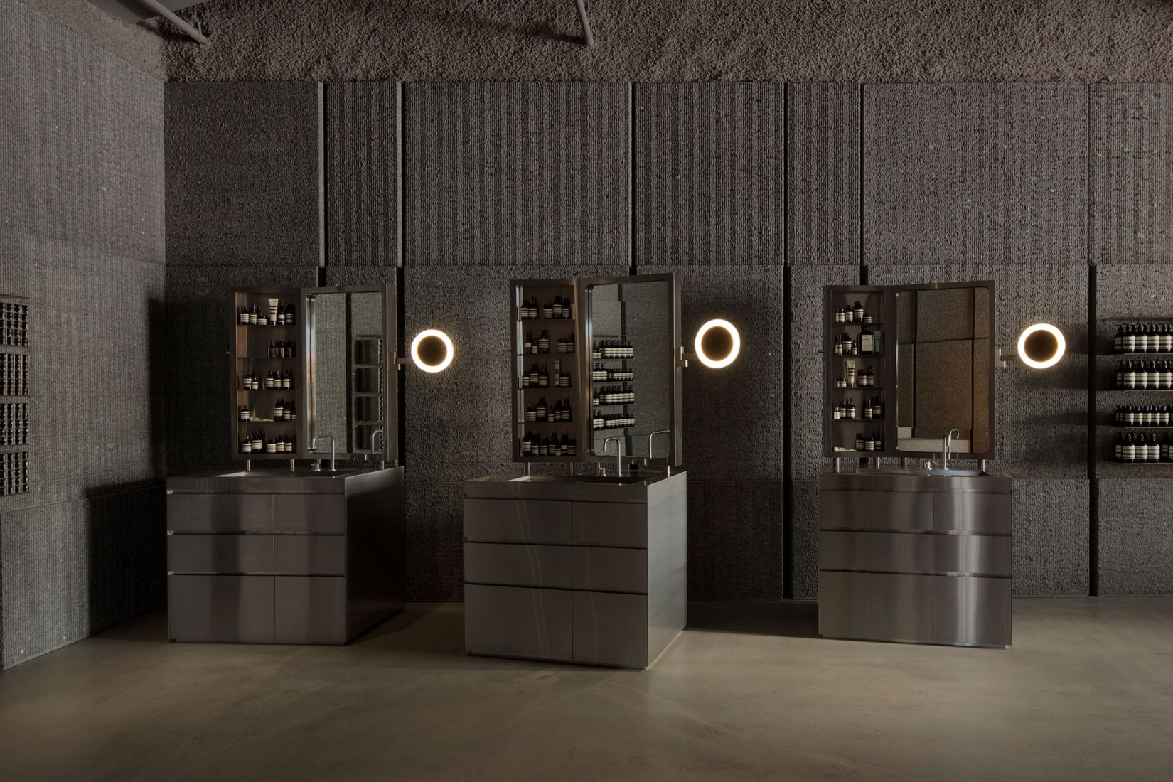 Stone, brass metal and concrete. Snøhetta Completes Aesop Pitt Street ...