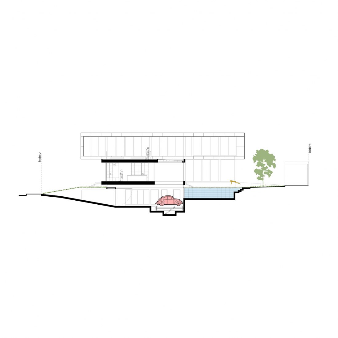 Overlapping and rotating volumes. Interlace House by TEC Taller EC ...