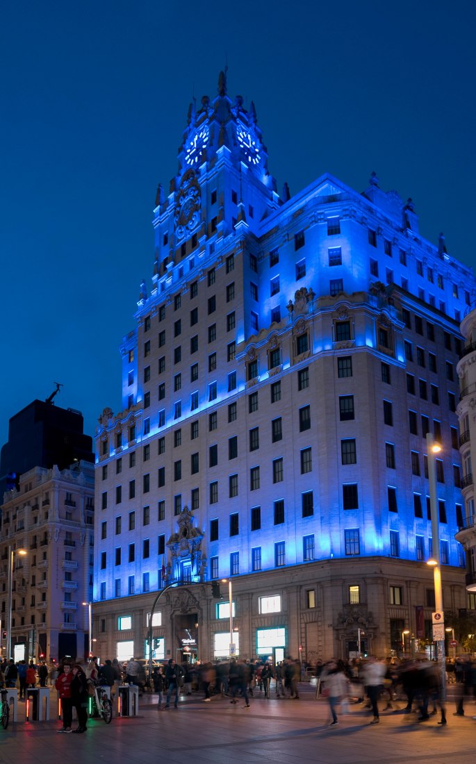 World Autism Day, 'Light it Up Blue', in Telefónica building | The ...