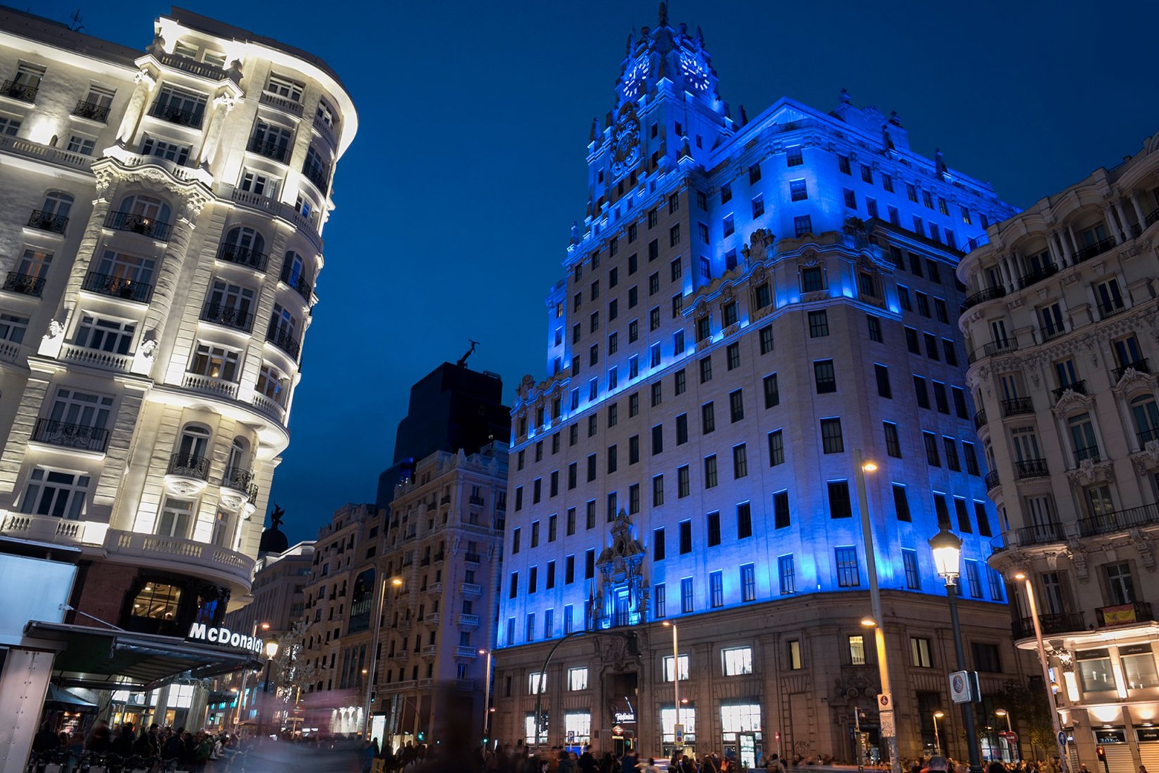 World Autism Day, 'Light it Up Blue', in Telefónica building | The ...