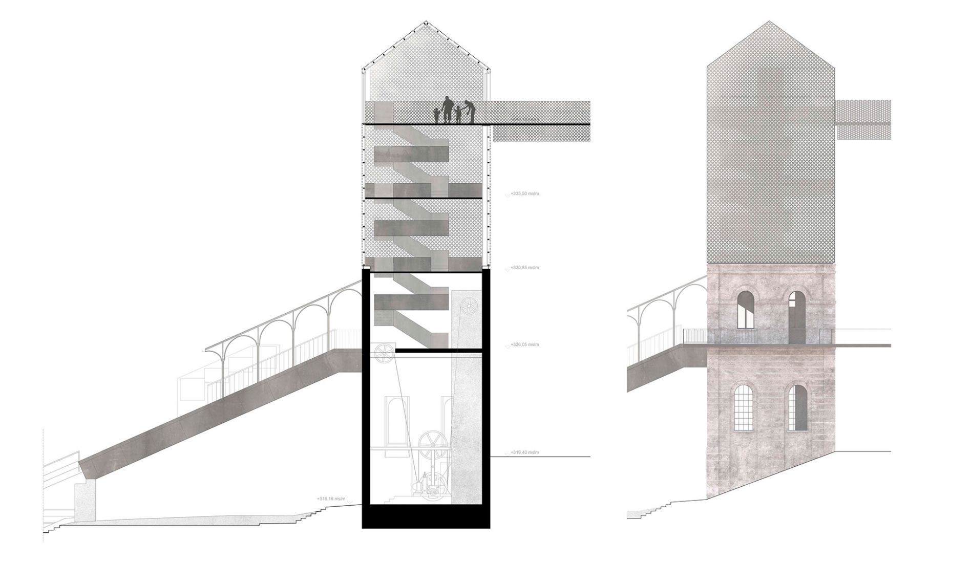 Redevelopment of Belvedere garden, landing stage, stairway and Angioli ...