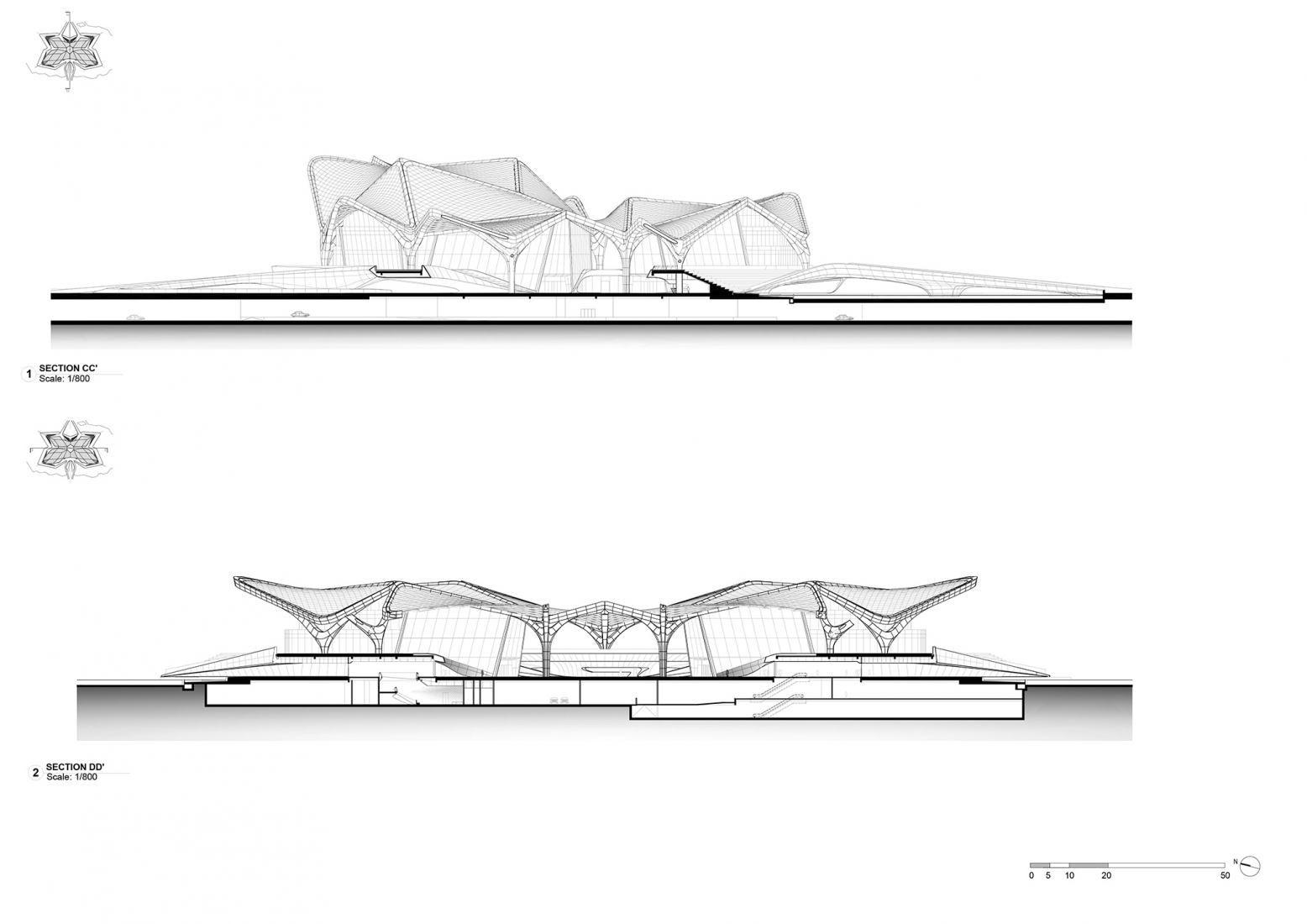 Híbrido funcional. Centro Cívico de artes Zhuhai Jinwan por Zaha Hadid ...