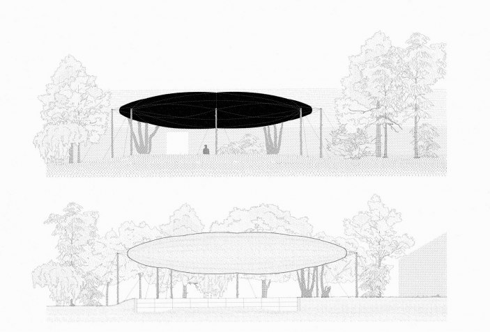 A floating roof for a scenic atmosphere. Ceiling for a crater by ...