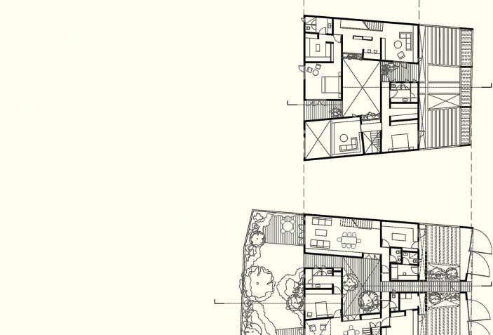 Modelling spaces in garnet red. CVC house by Estudio MMX | The Strength ...