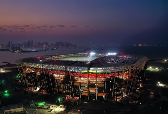 Stadium 974, a demountable arena built with shipping containers by ...